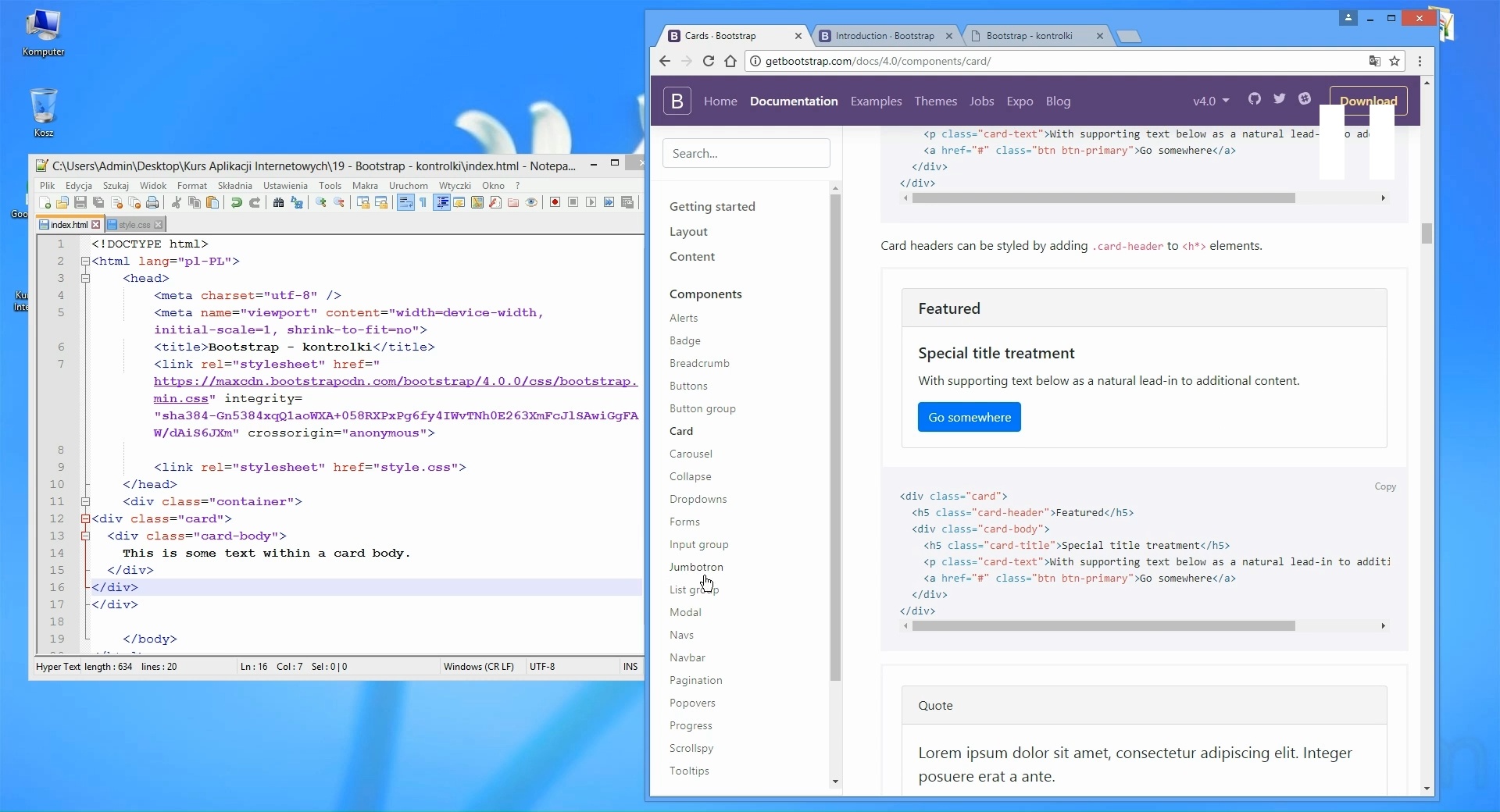 ᐈ Kurs - Tworzenie stron i aplikacji internetowych od podstaw - HTML5 ...