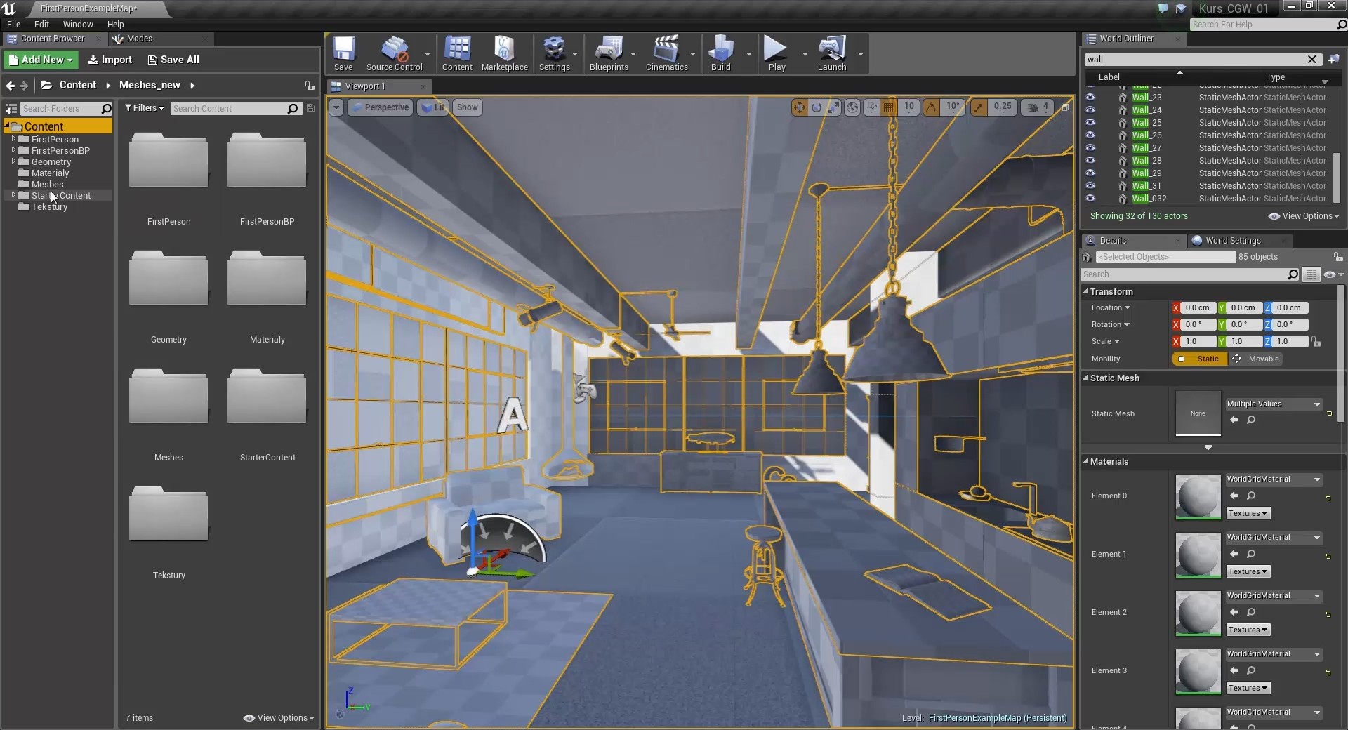 Kurs - Unreal Engine - 3ds Max - Animacja wnętrza - CGwisdom.pl