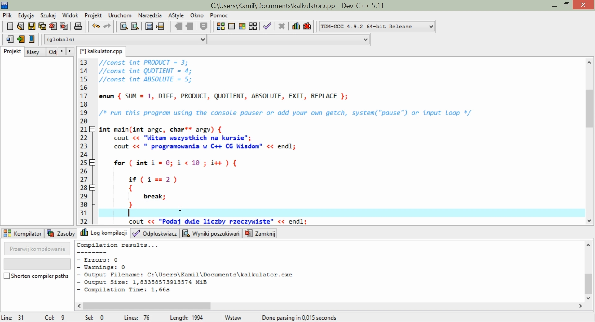 Kurs programowania C++ od podstaw - CGwisdom.pl